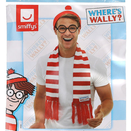 Where's Wally? Verkleedset muts, bril en sjaal – Partywinkel