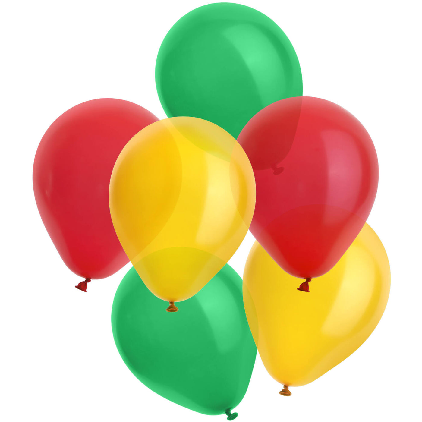 Ballonnen Rood-Geel-Groen 30cm - 6 stuks – Partywinkel